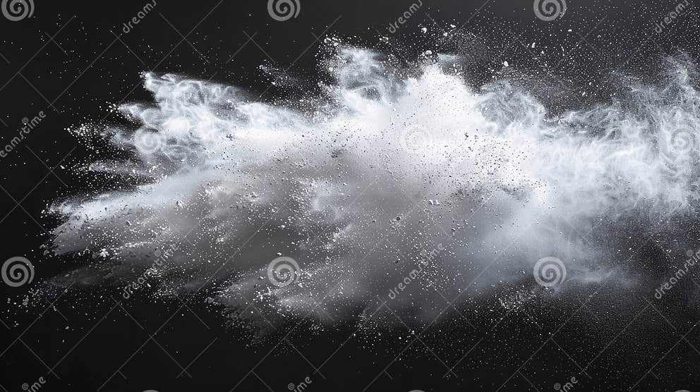 Flour Explosion Captured in a Dark Setting during Culinary Preparation ...