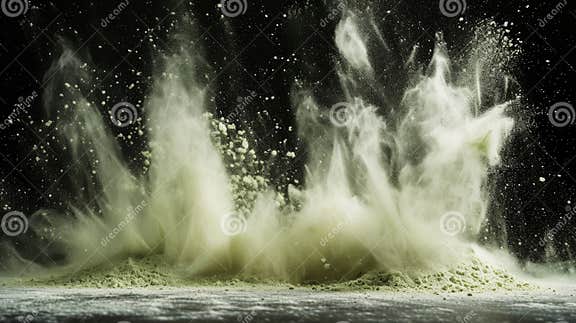 Flour Explosion Creating Cloud of Powder with Dark Backdrop Stock Photo ...