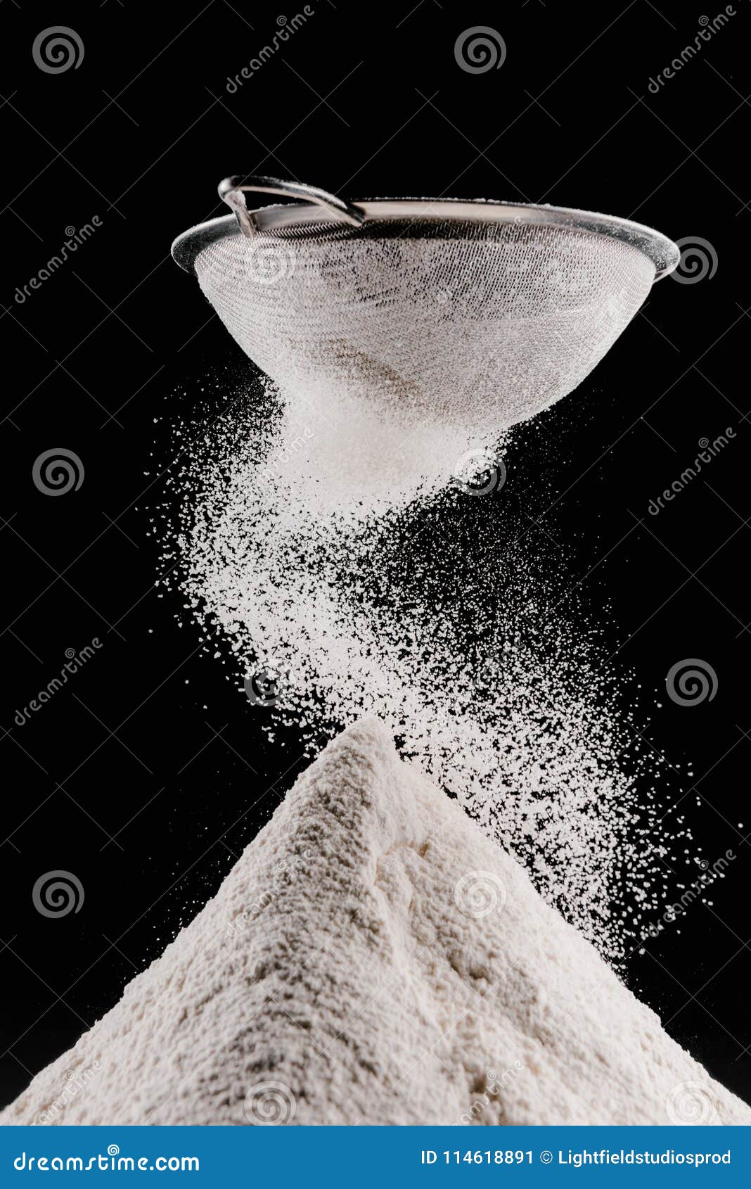 Flour Falling after Sieving on Pile Stock Image - Image of powder ...