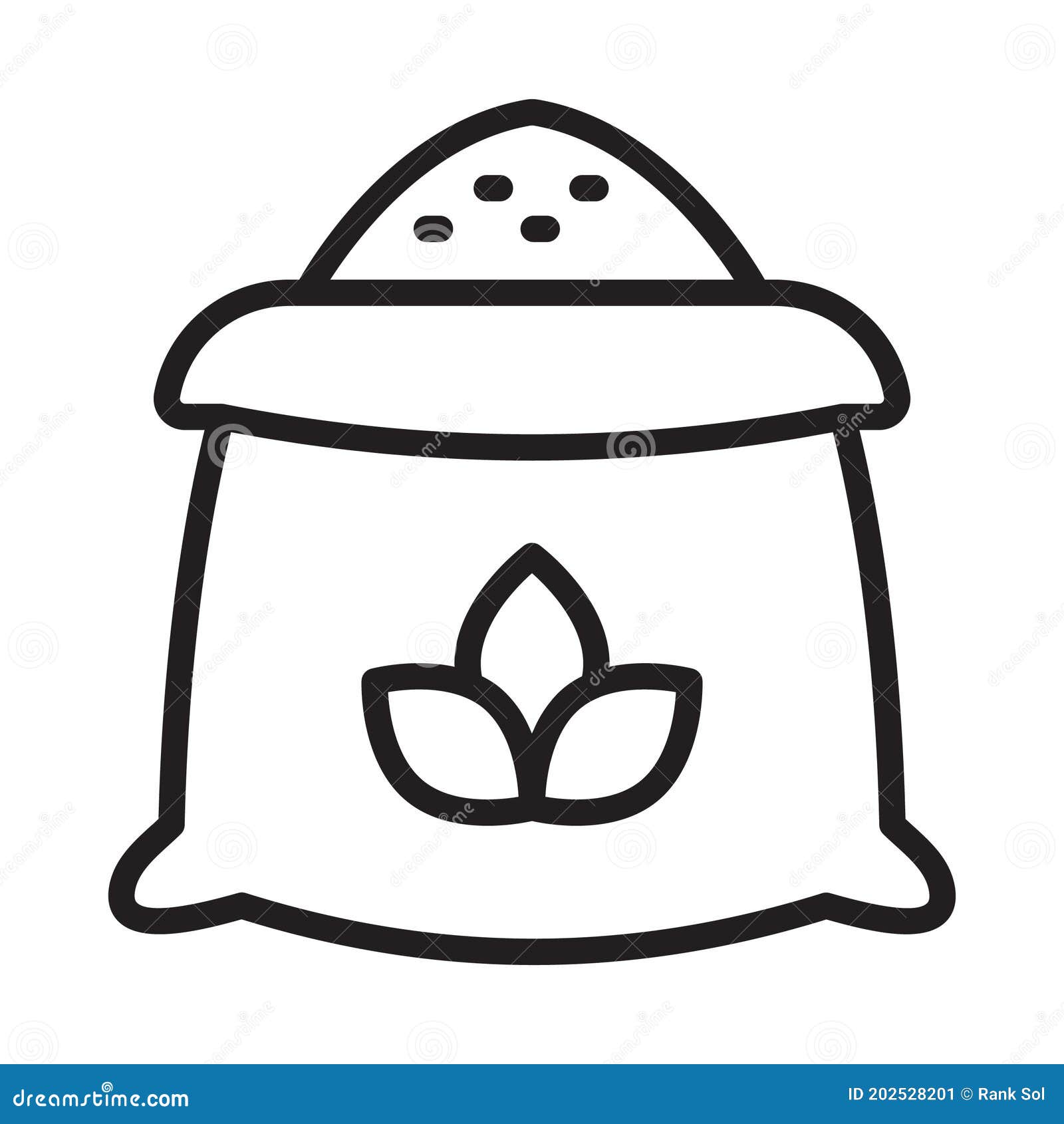 A Bag Of Flour, Grain Or Cereal. Outline Hand Drawing. Isolated Vector ...