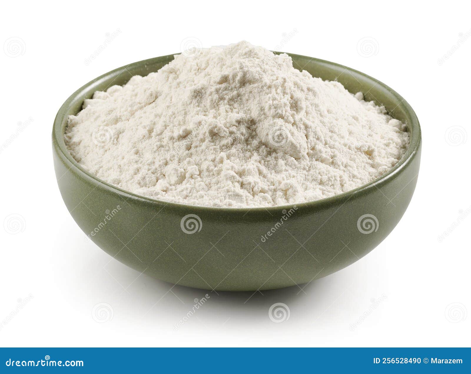 Flour in Green Ceramic Bowl Stock Photo - Image of dinner, kitchen ...