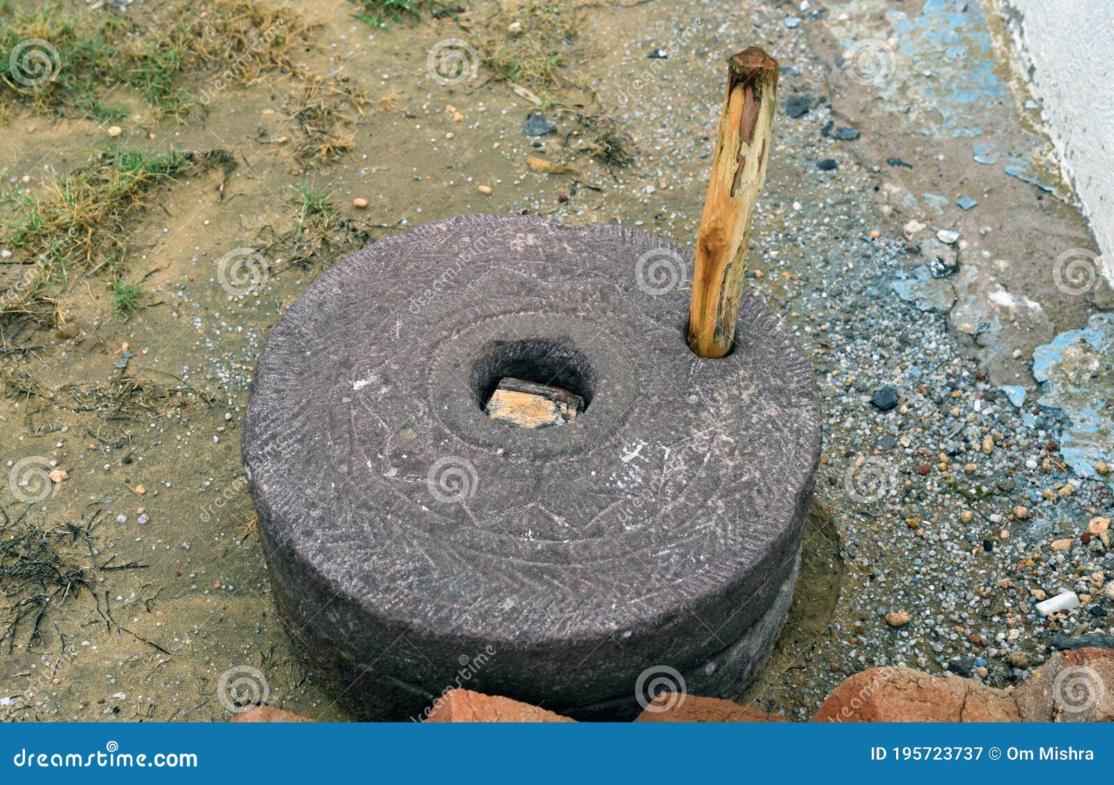 Flour Grinded Stone Indian Desi Grinderstone Mill Stock Image - Image ...