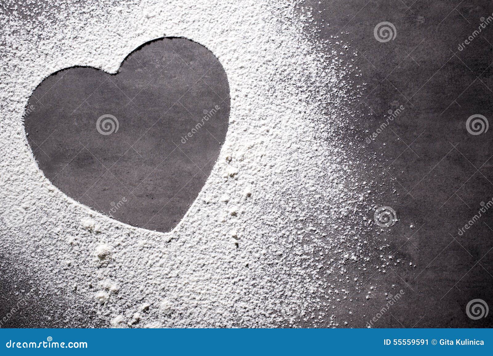 Flour and heart. stock image. Image of food, concepts - 55559591