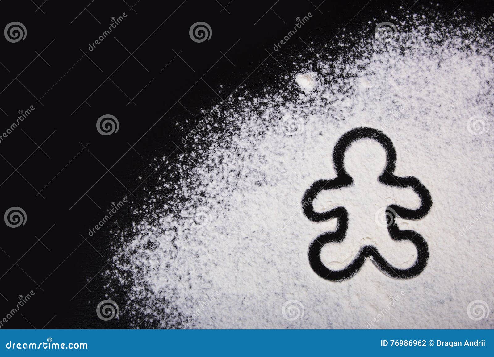 Flour And Human Symbol. Flour On A Black Background. Stock Photography ...
