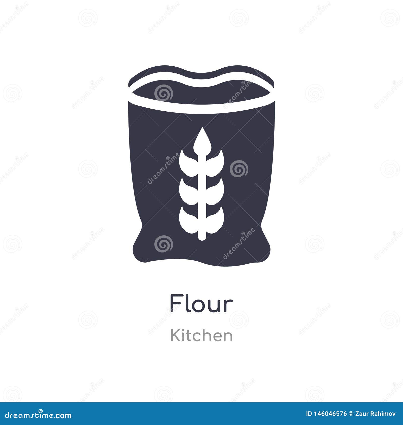 Flour Icon. Isolated Flour Icon Vector Illustration from Kitchen ...