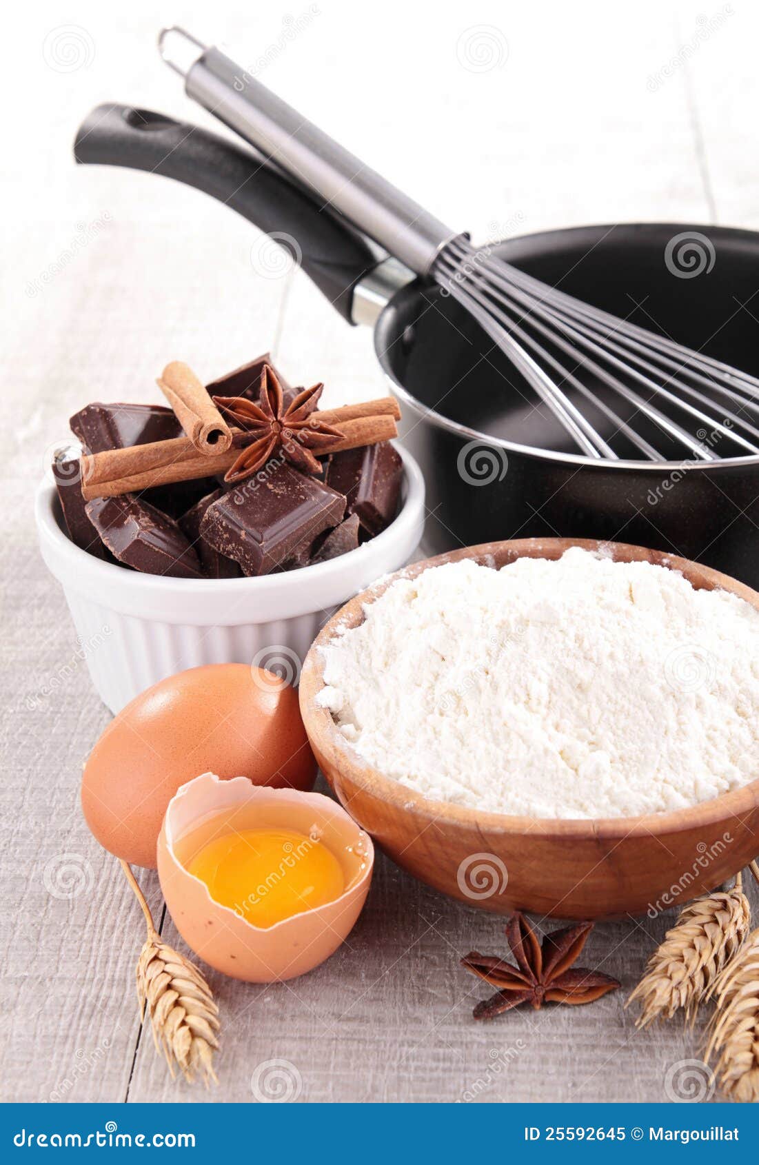 Flour with ingredients stock image. Image of flour, wheat - 25592645