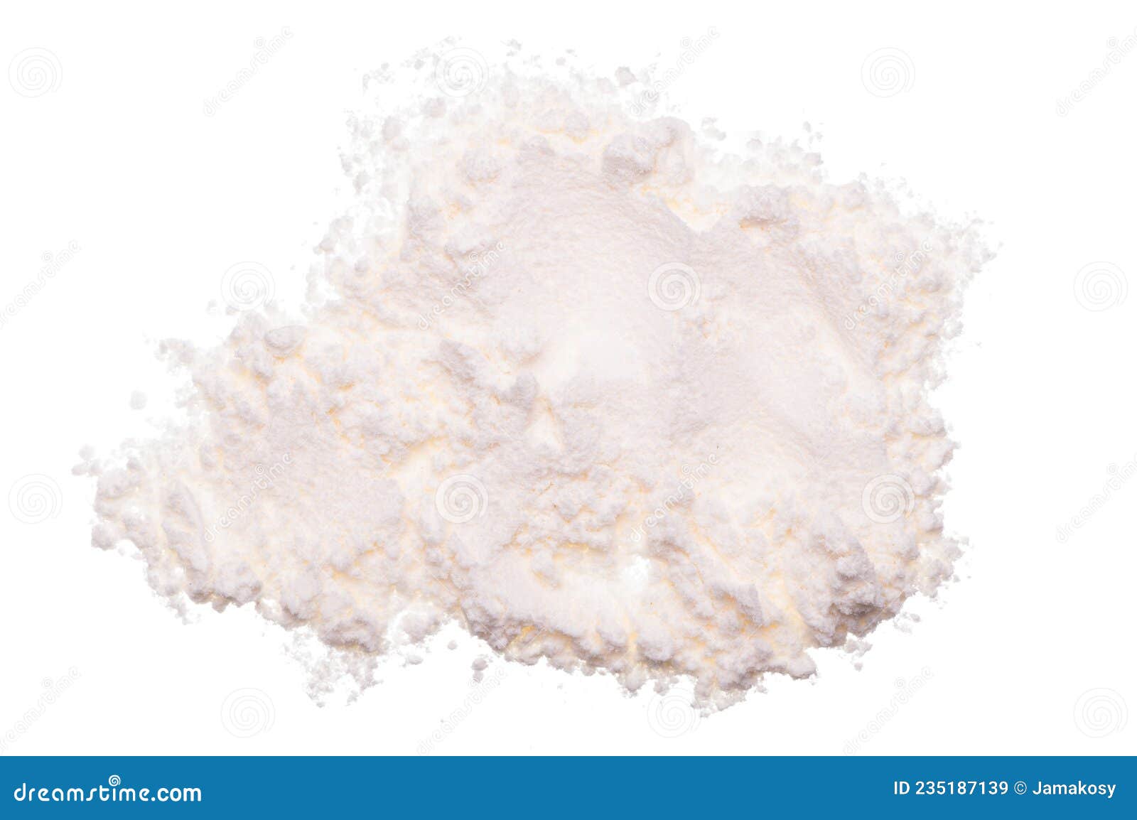 Flour Isolated on White Background Top View Stock Image - Image of ...