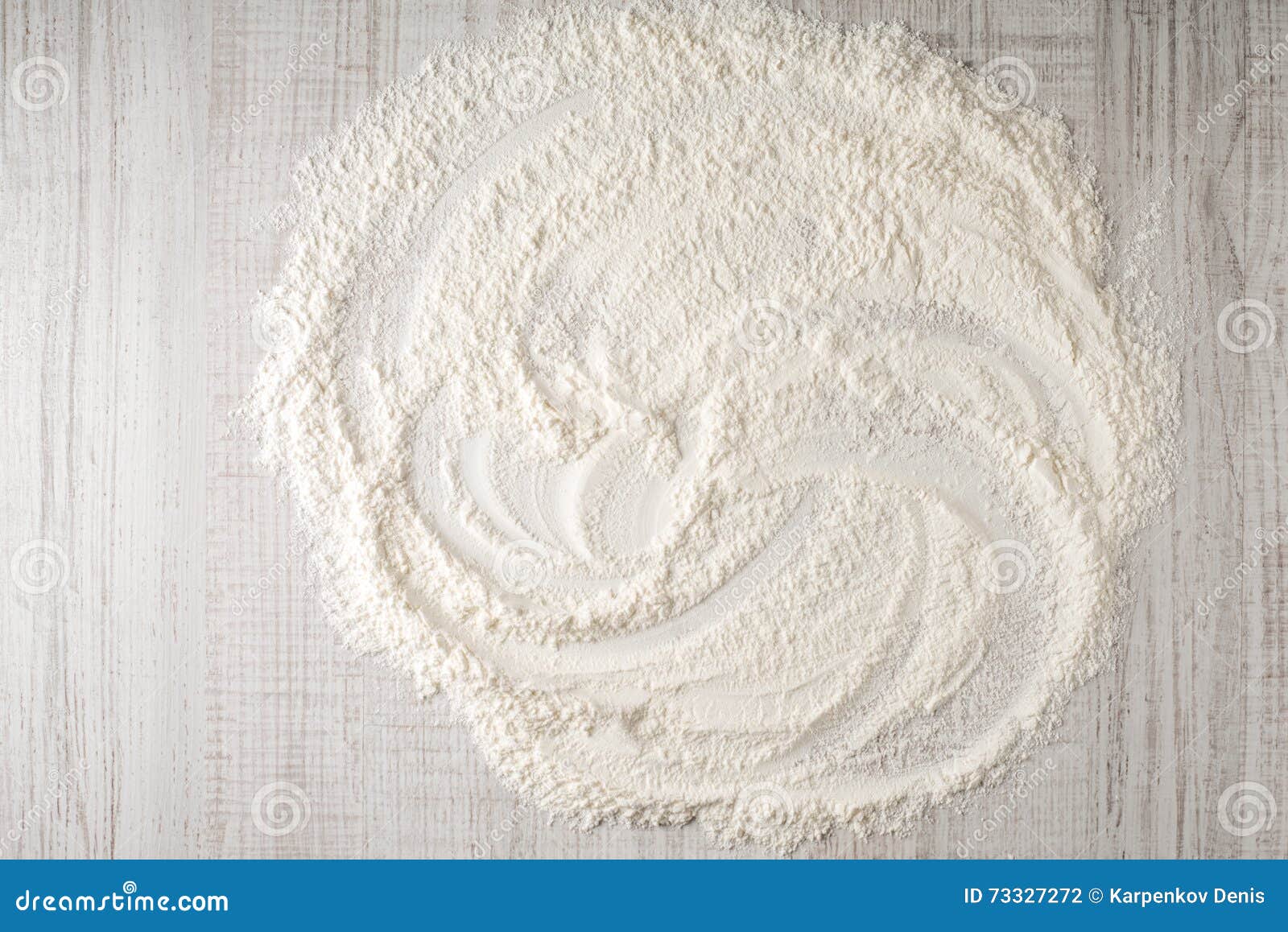 Flour on the Light Table Top View Stock Photo - Image of preparation ...