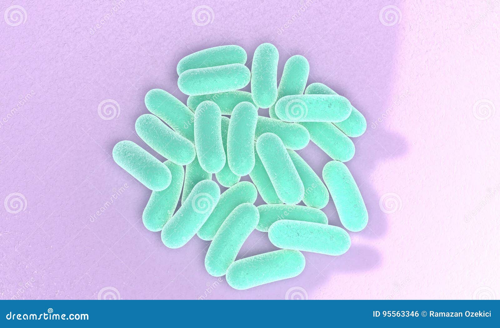 Flour microscope view, 3d stock illustration. Illustration of cancer ...