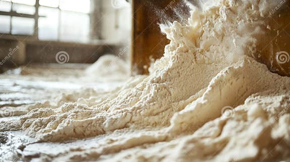 Flour Pouring from a Container Onto a Floor Stock Illustration ...
