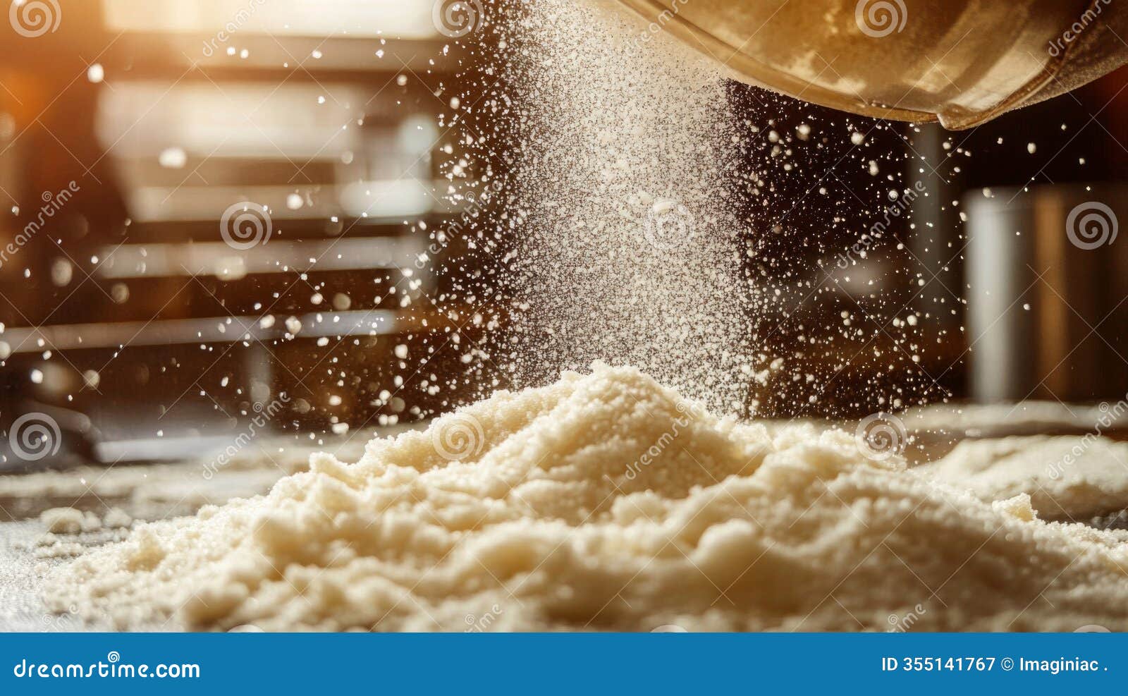Flour Pouring Onto a Surface Forming a Pile Stock Illustration ...