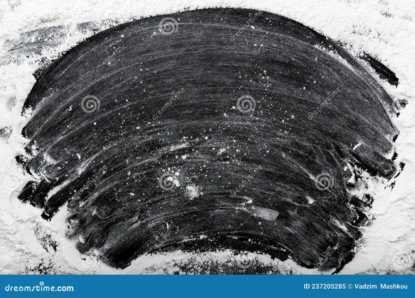 Flour or Powder Background on Black Background with Whimsical Abstract ...