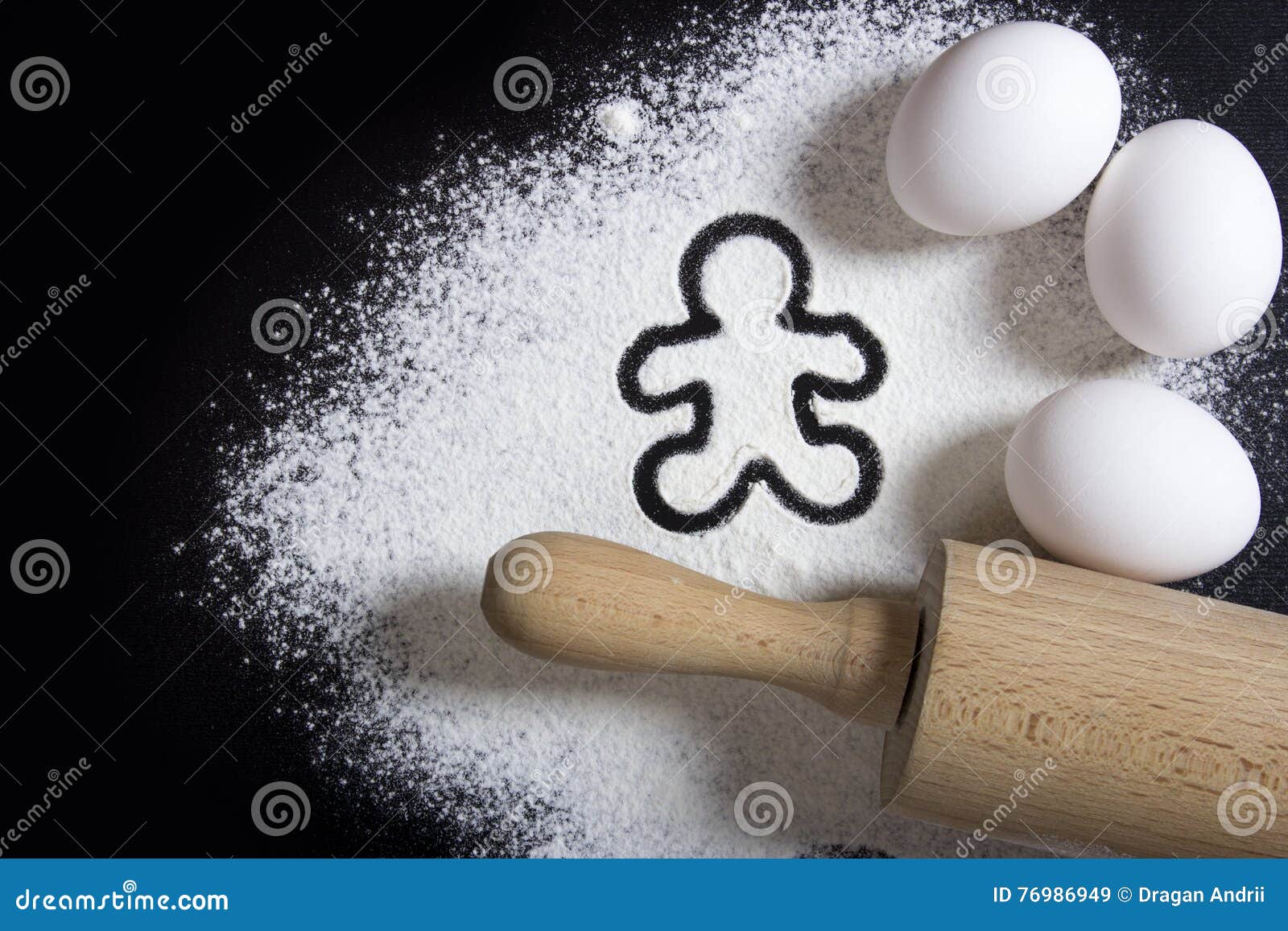 Flour And Human Symbol. Flour On A Black Background. Stock Photography ...