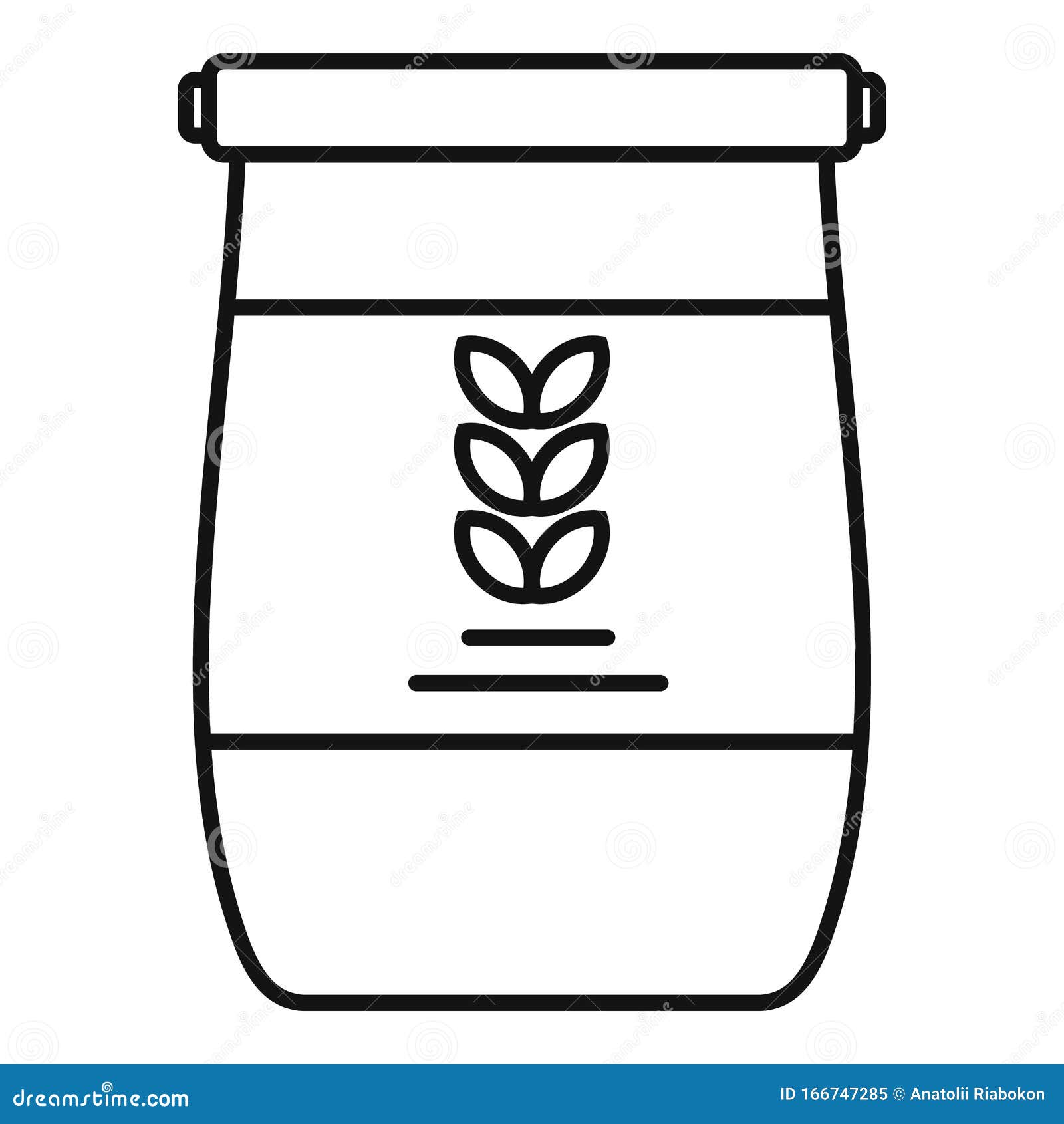 Flour Sack Icon, Outline Style Stock Vector - Illustration of cereal ...