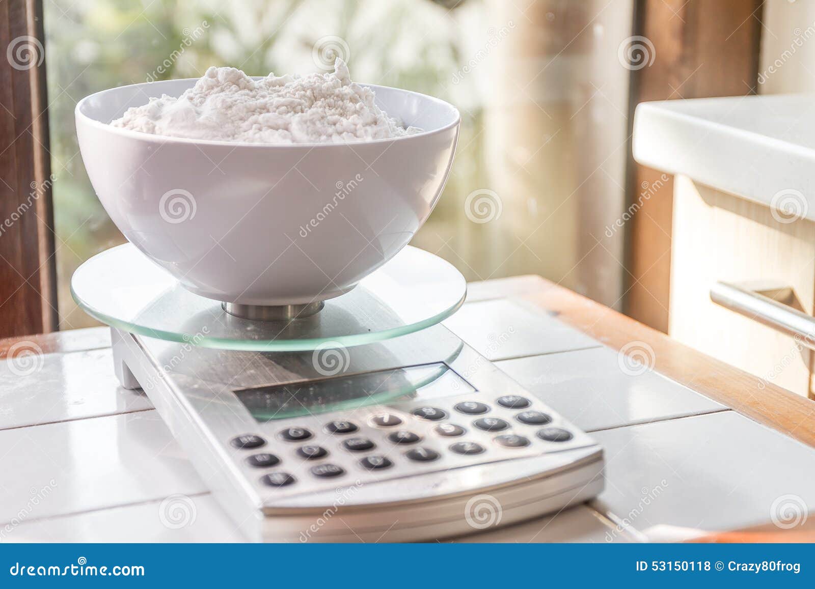 Flour on a scale stock photo. Image of kilogram, cook - 53150118