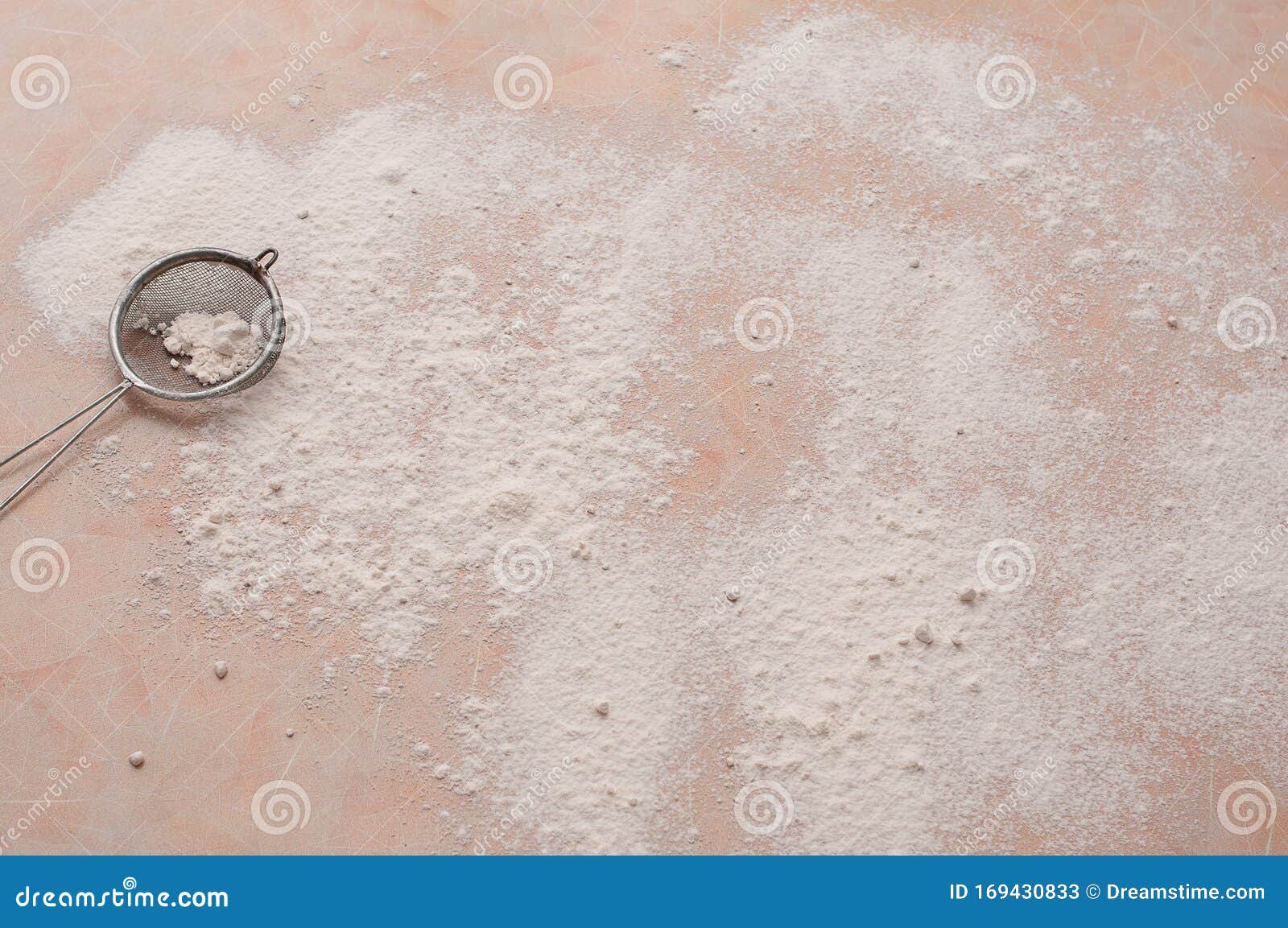 Flour Scattered on the Table Top View Stock Image - Image of nutrition ...