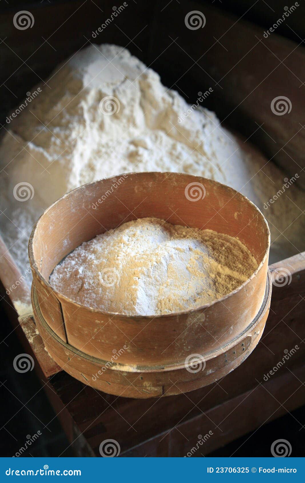 Flour in a sieve stock image. Image of sieve, focus, accessory - 23706325