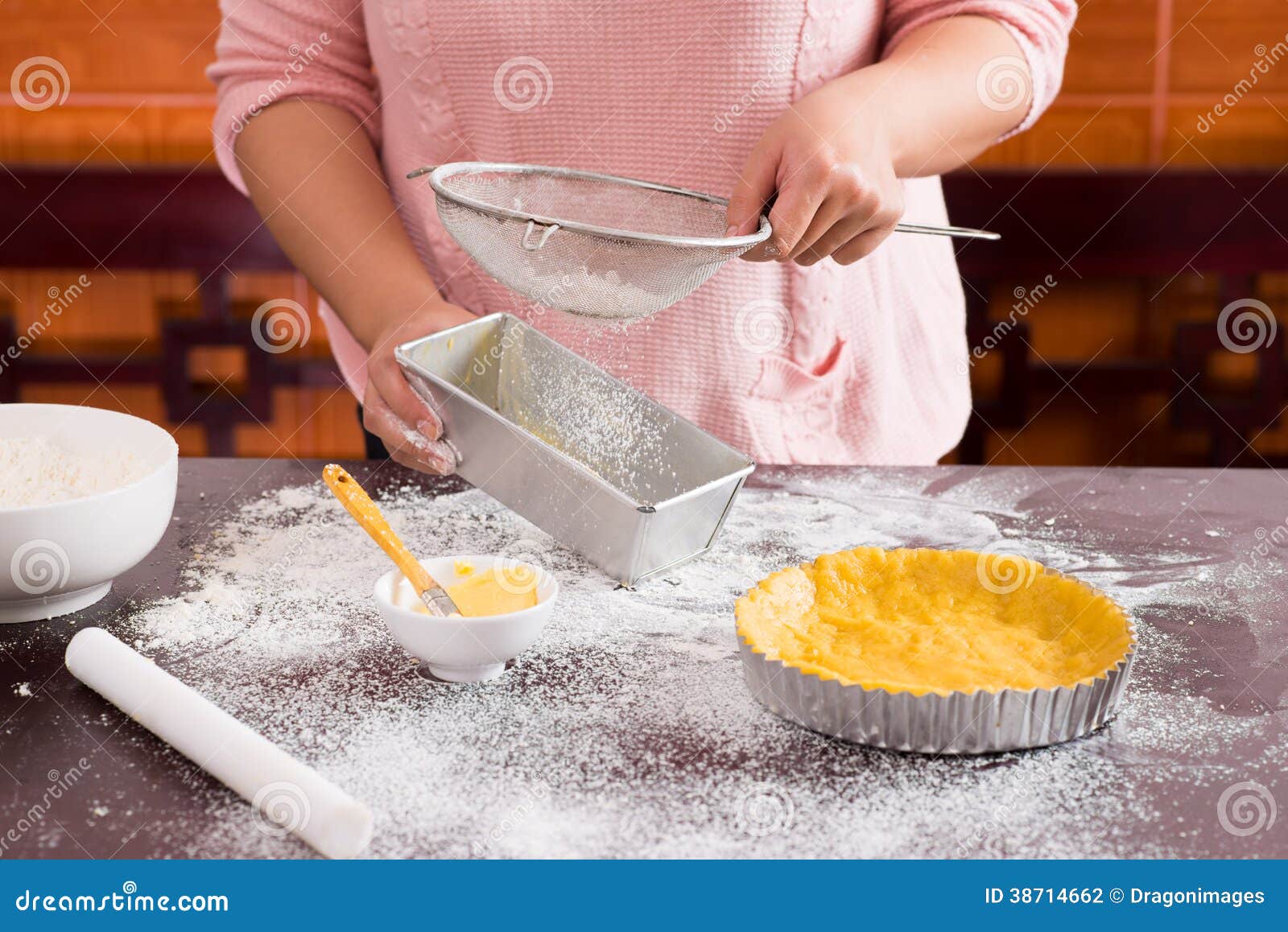 Flour sifting stock photo. Image of human, culinary, loaf - 38714662