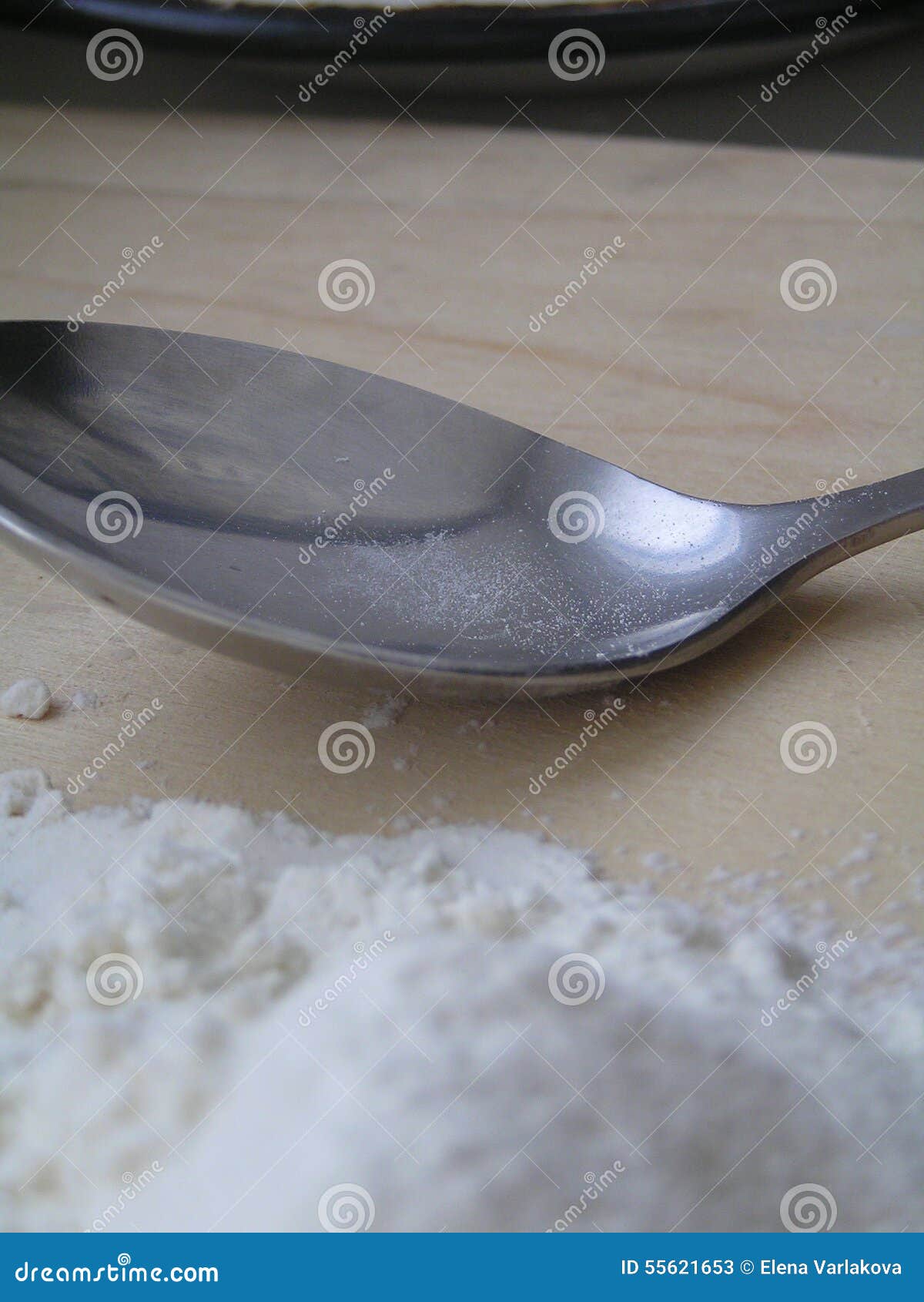 Flour with a spoon stock image. Image of crystal, exploding - 55621653