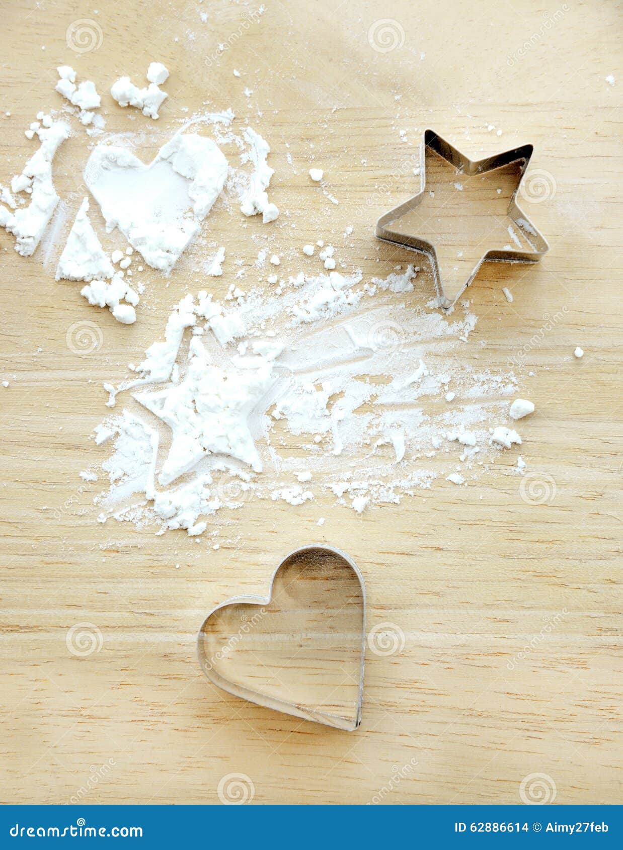 Flour with Star and Heart Shape Stock Photo - Image of concept, cooking ...