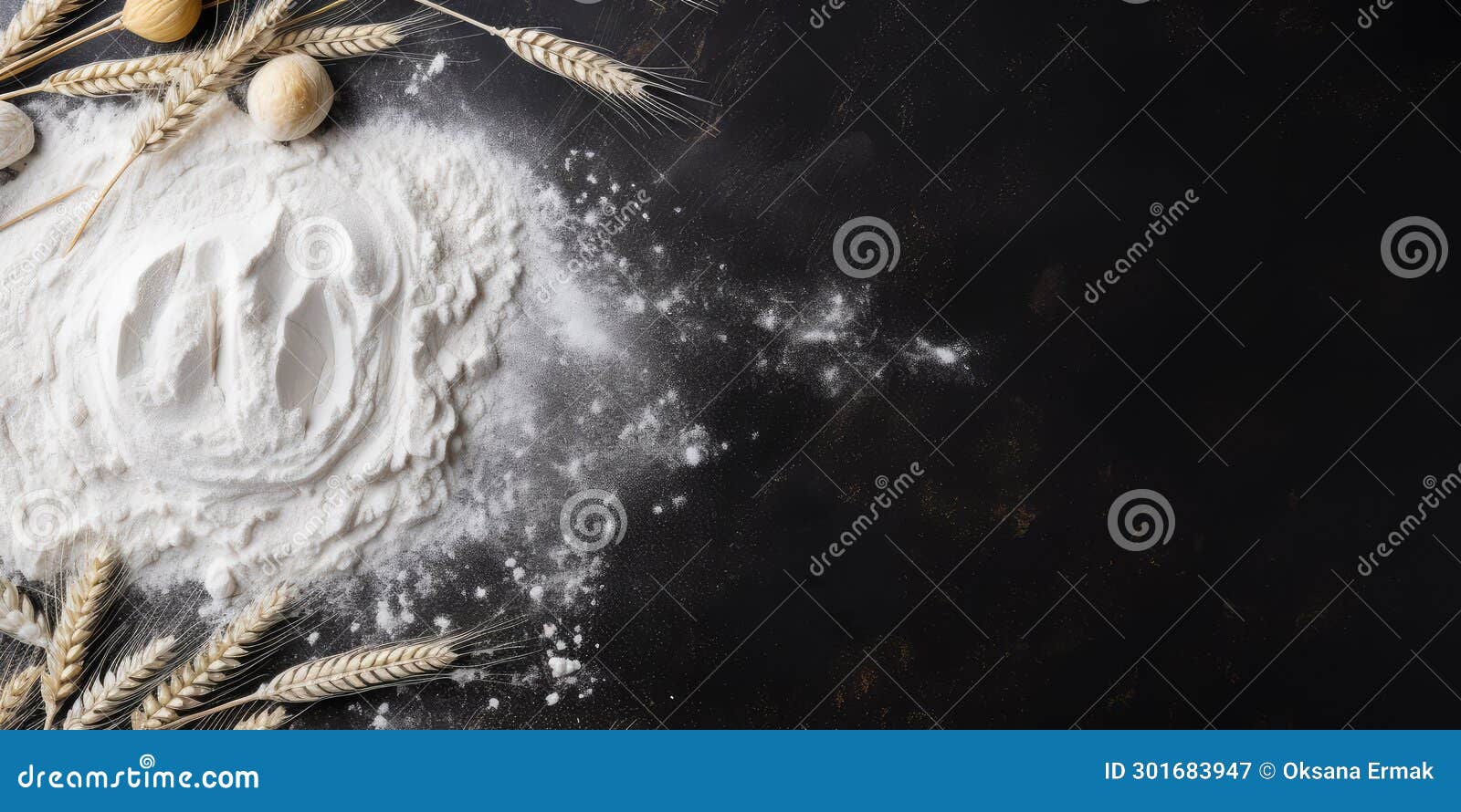 Flour Texture Background, Wheat Flour Pattern with Copy Space, Bakery ...