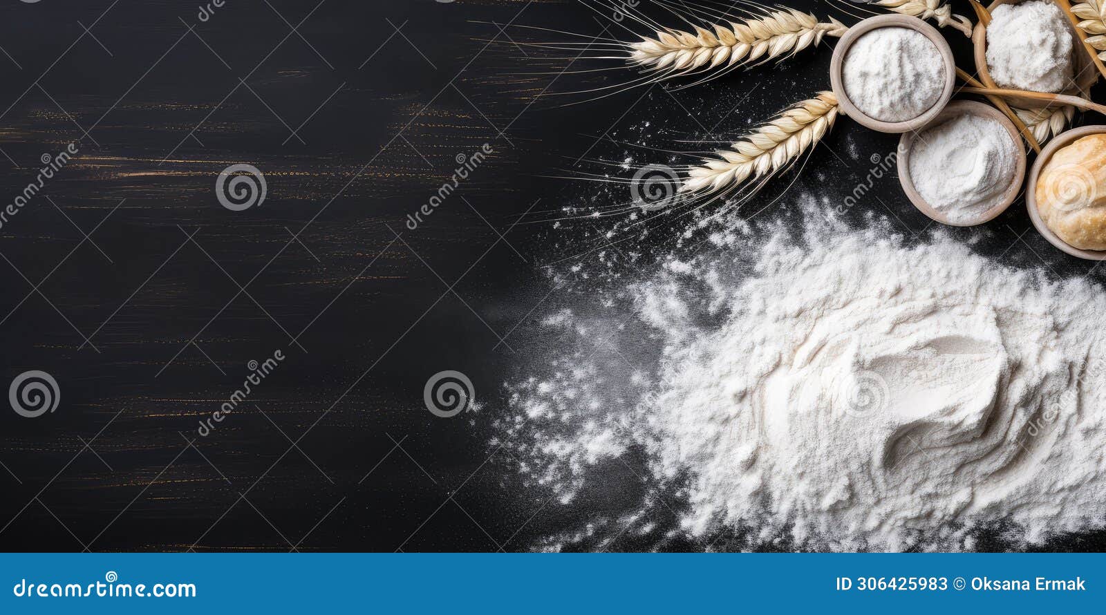 Flour Texture Background, Wheat Flour Pattern with Copy Space, Bakery ...