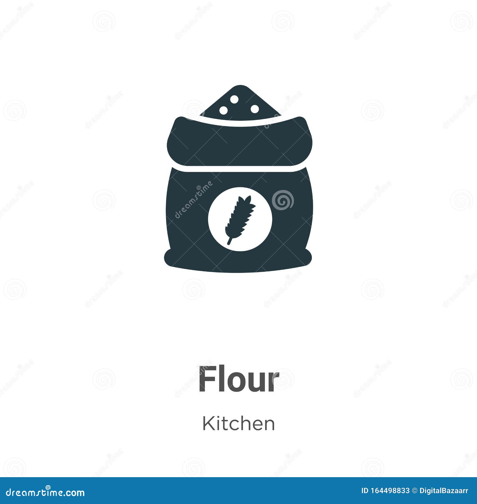 Flour Vector Icon on White Background. Flat Vector Flour Icon Symbol ...