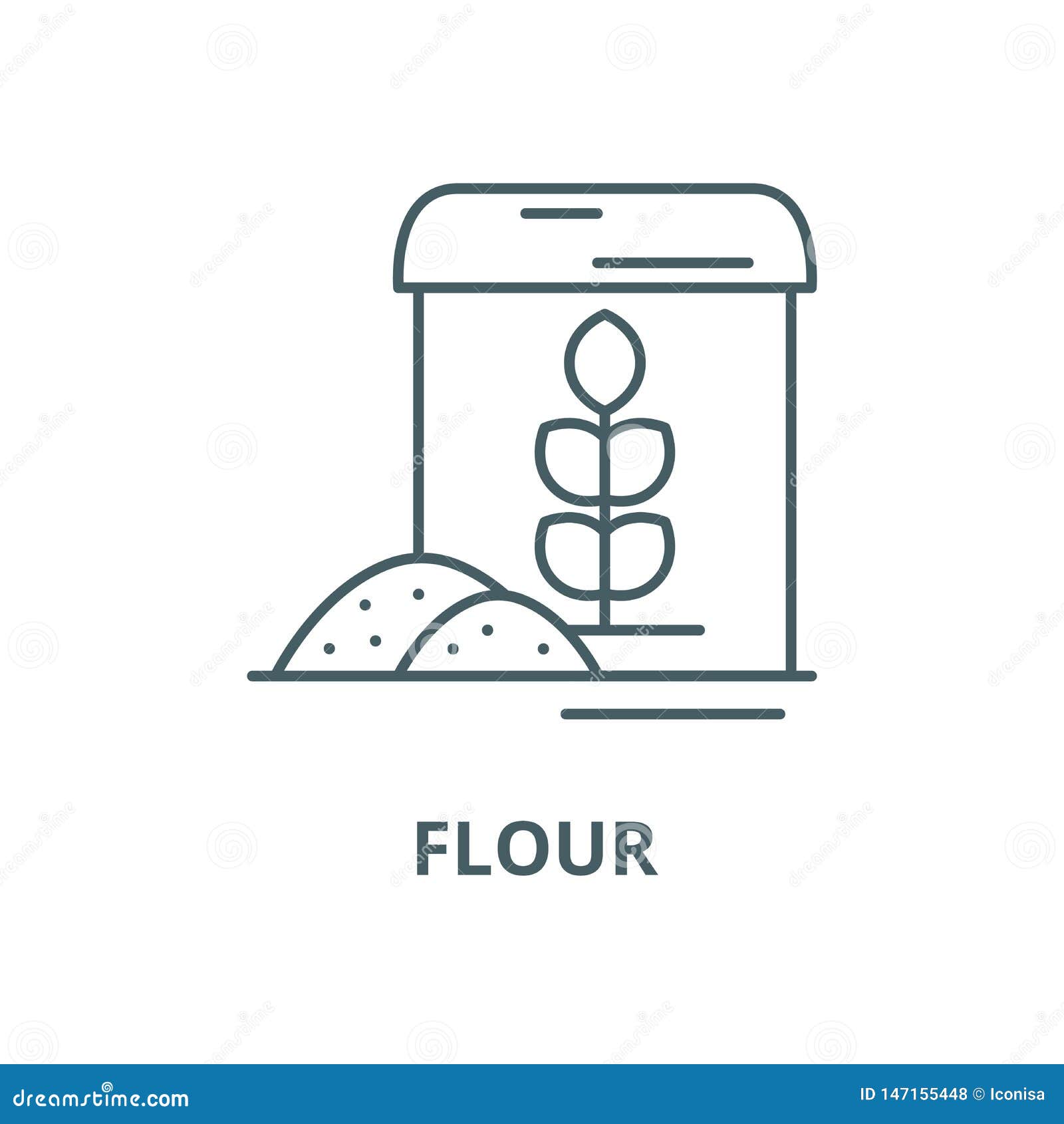 Flour Vector Line Icon, Linear Concept, Outline Sign, Symbol Stock ...