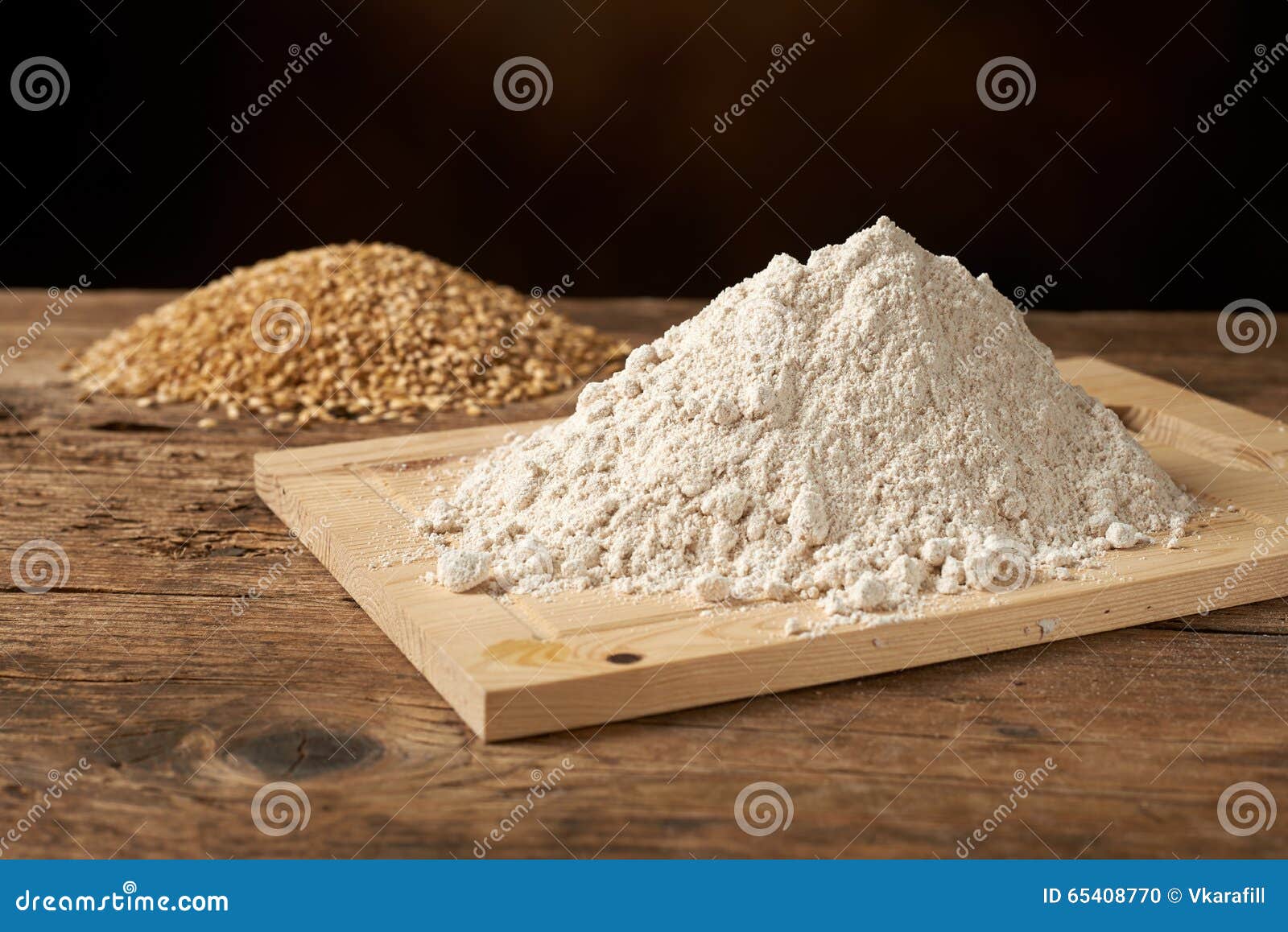 Flour with Wheat on a Kitchen Bench Stock Photo - Image of pasta ...