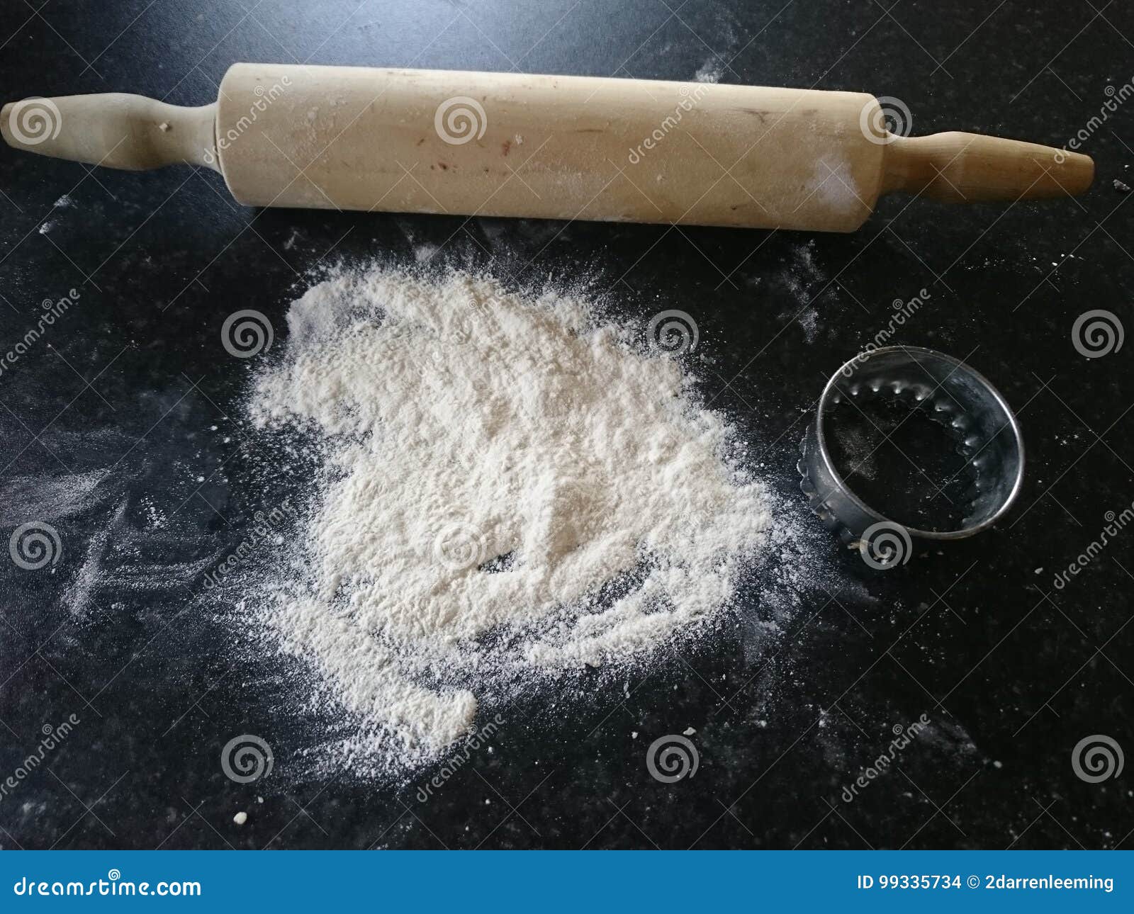 Floured Covered Surface Ready for Making Cookies Stock Photo - Image of ...