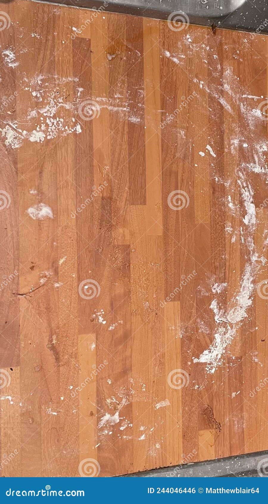 Floured kitchen work top stock photo. Image of wall - 244046446