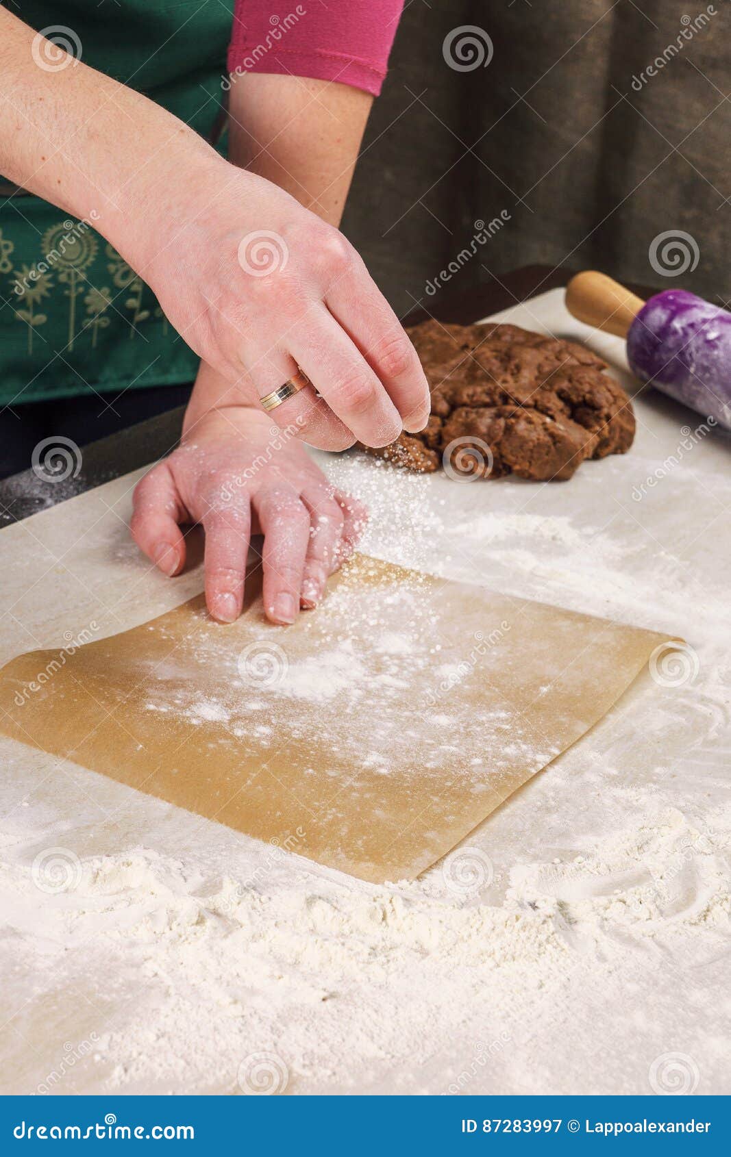 Flouring stock image. Image of dough, person, homemade - 87283997
