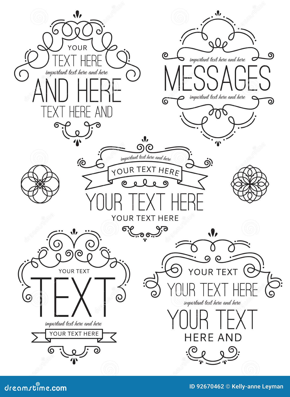 Flourish Frames and Labels Two Stock Vector - Illustration of ...