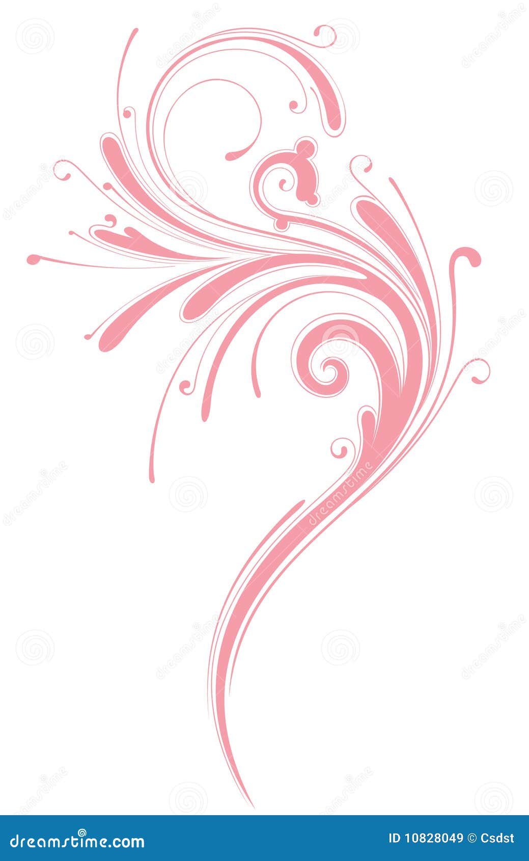 Flourish rose illustration de vecteur. Illustration of ligne - 10828049