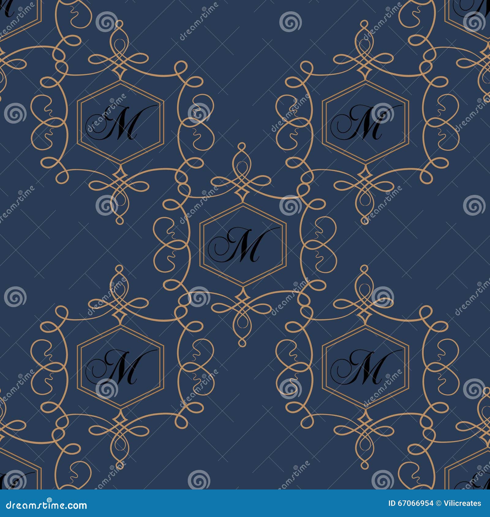 Flourish Seamless Pattern in Dark Colors. Stock Vector - Illustration ...