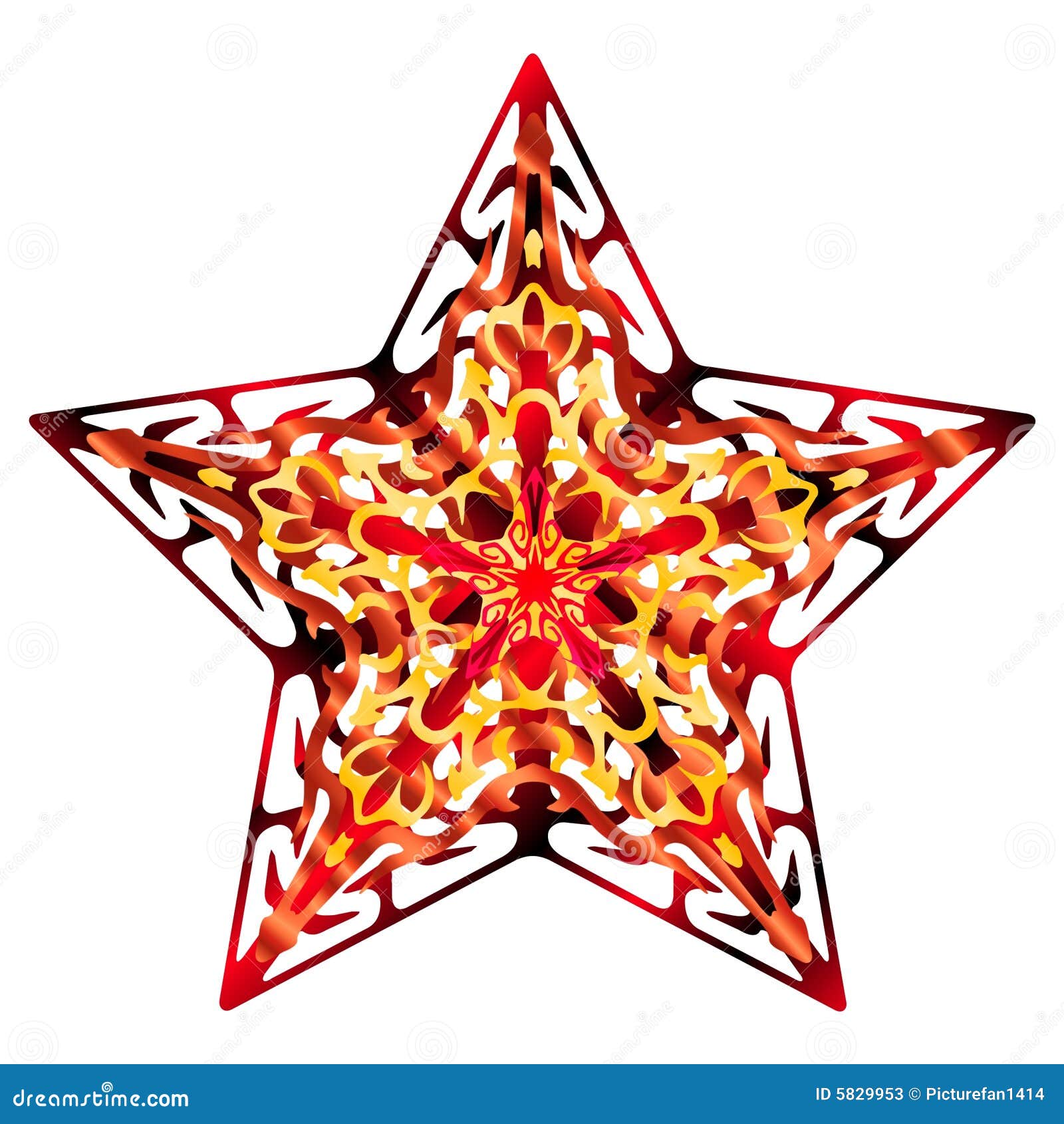 Flourish Star orange stock illustration. Illustration of religious ...
