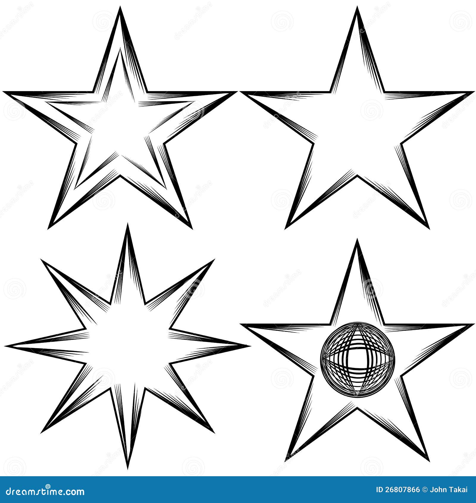 Flourish Star Set stock vector. Illustration of vector - 26807866