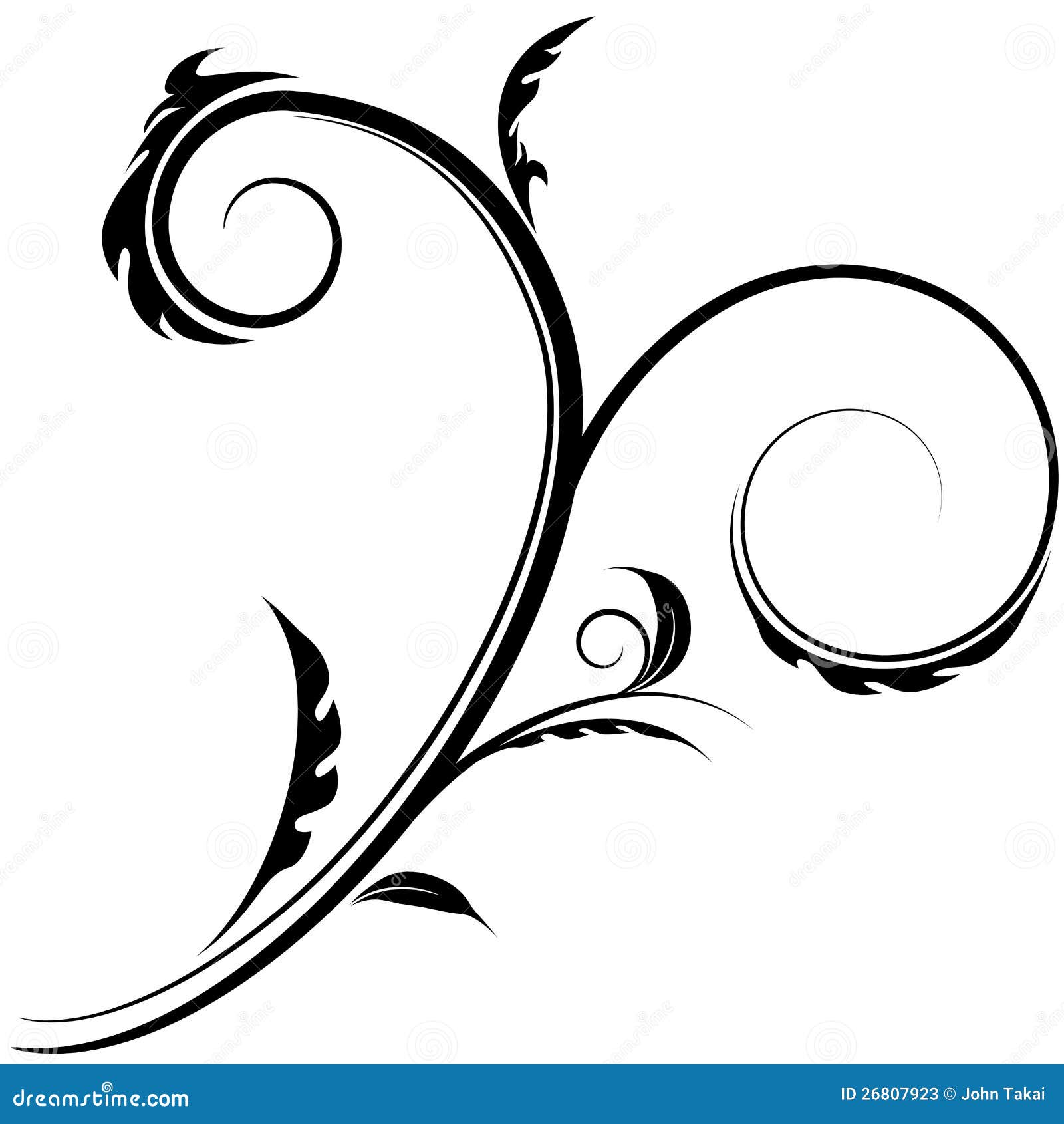 Flourish Swirl Drawing stock vector. Illustration of filigree - 26807923