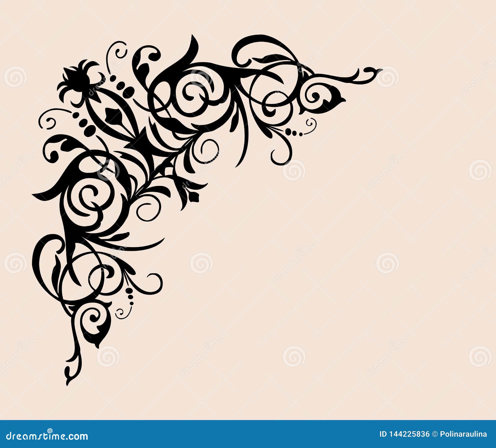 Vector Vintage Corner Frame with Retro Flourish Baroque Ornament Stock ...