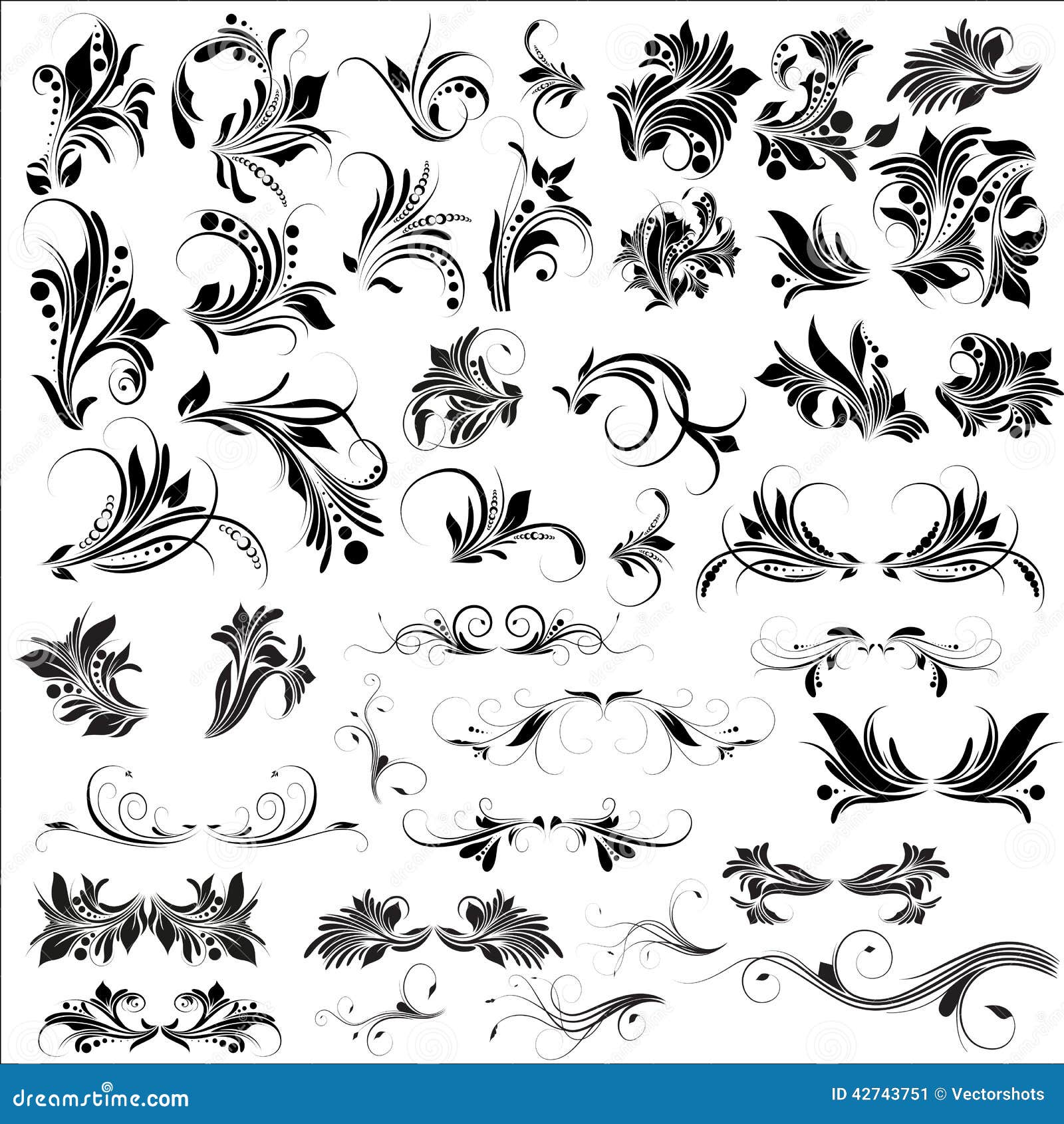 Flourish Vectors Elements Stock Vector - Image: 42743751