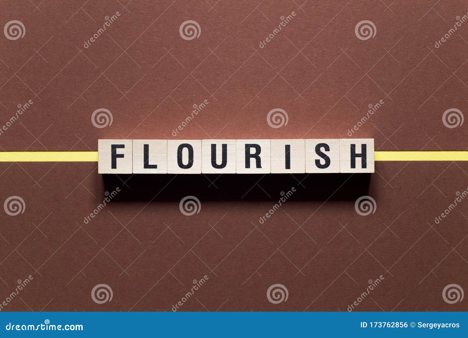 Flourish Word Concept on Cubes Stock Photo - Image of note, employment ...
