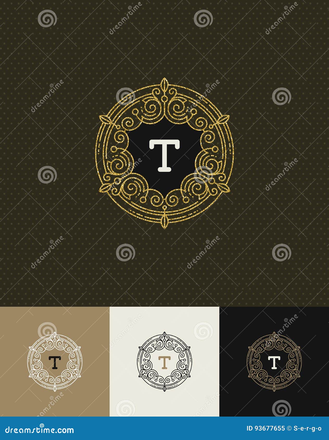 Gold Monogram. Letter M. Graceful Emblem Template. Simple Logo Design ...