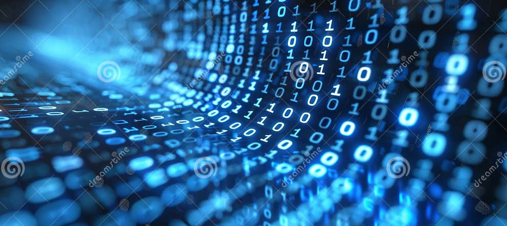 Flow of Binary Code Abstract Representation of Digital Data, Technology, and Programming Stock ...