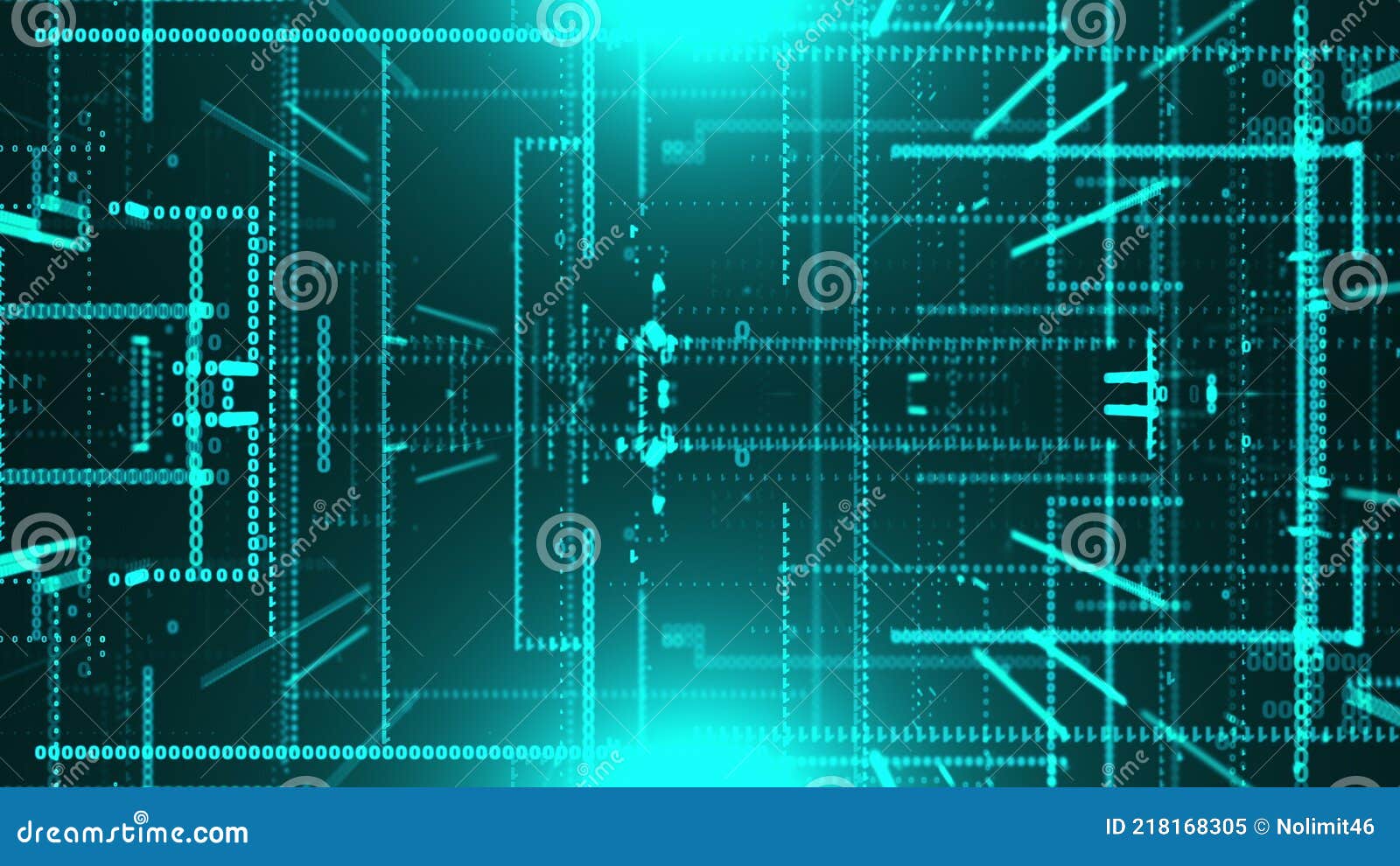 Flow of binary data stock illustration. Illustration of display - 218168305