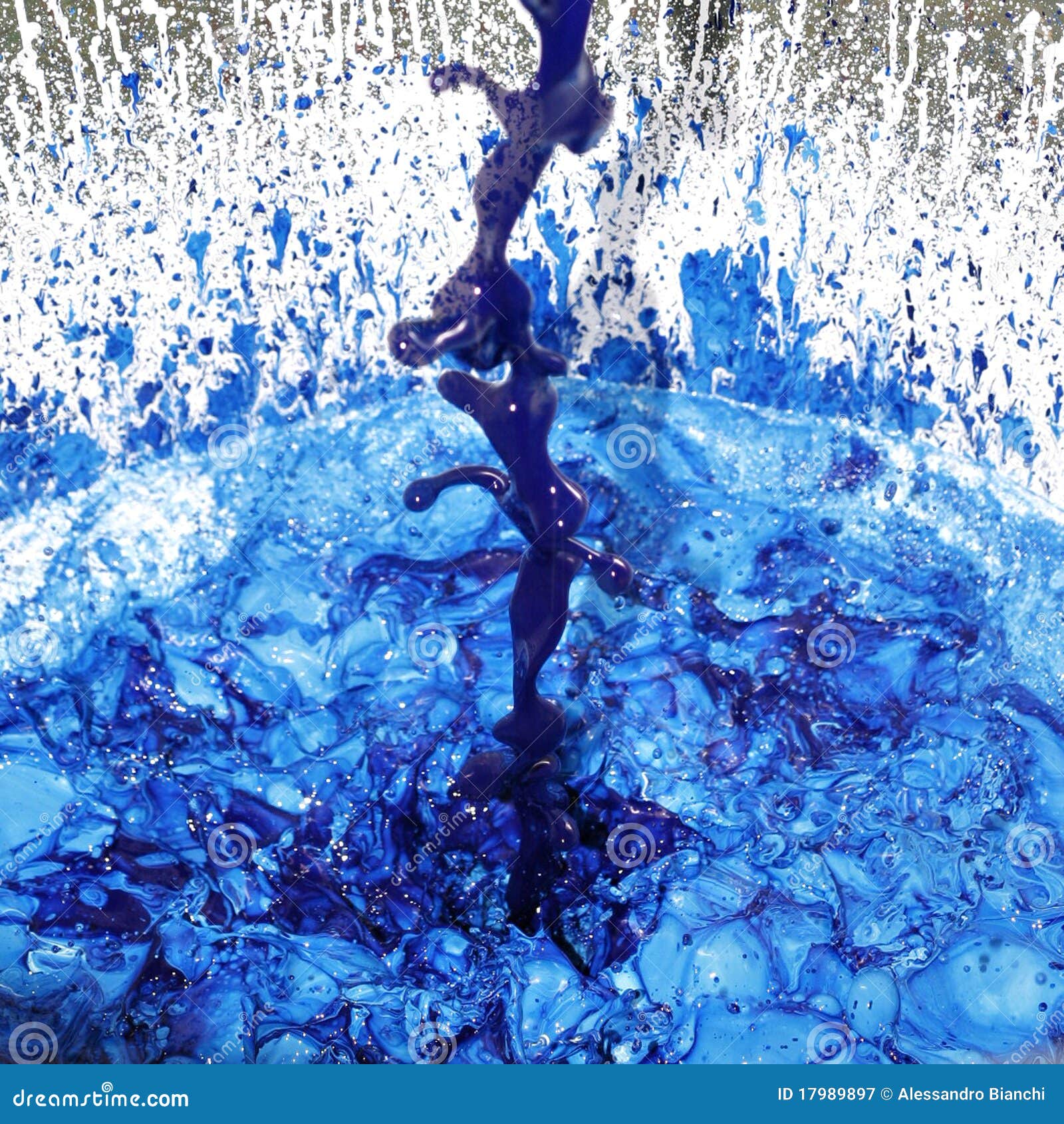 Flow of blue paint stock image. Image of still, copy - 17989897