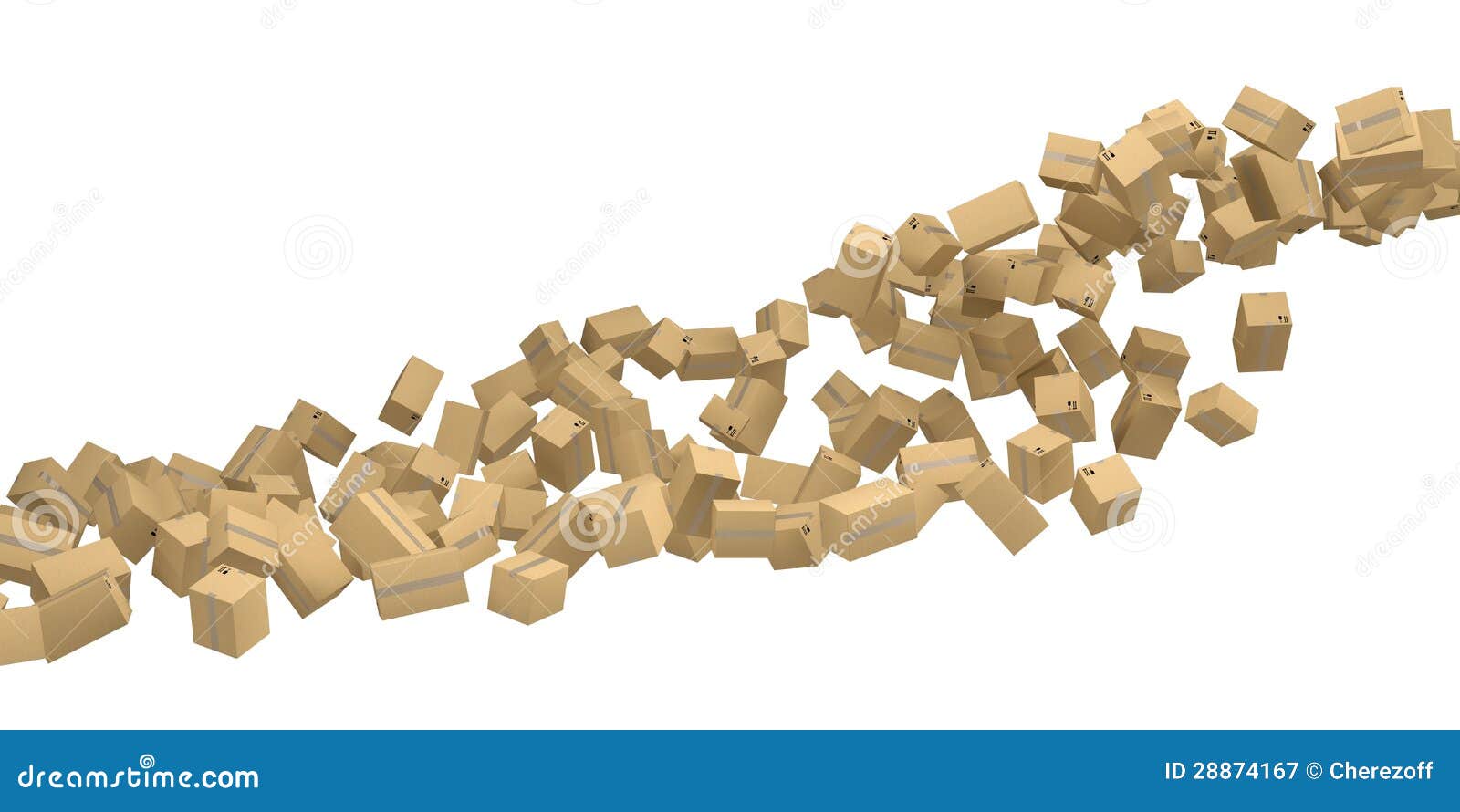 The Flow from the Cardboard Boxes Stock Illustration - Illustration of ...