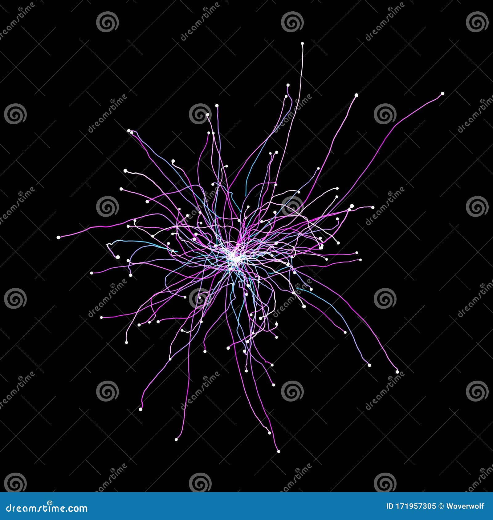 Flow of Charged Particles 3d Rendering Stock Illustration ...