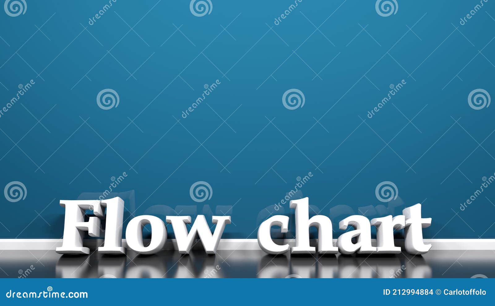 Flow Chart Blue Background Page - 3D Rendering Illustration Stock ...