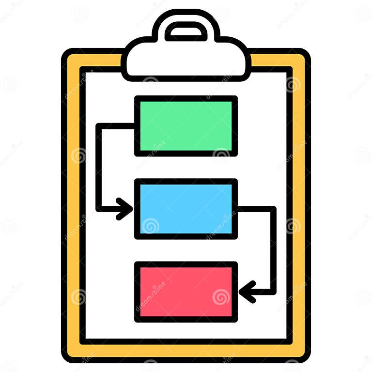 Flow Chart Concept Flat Icon Stock Illustration - Illustration of data ...