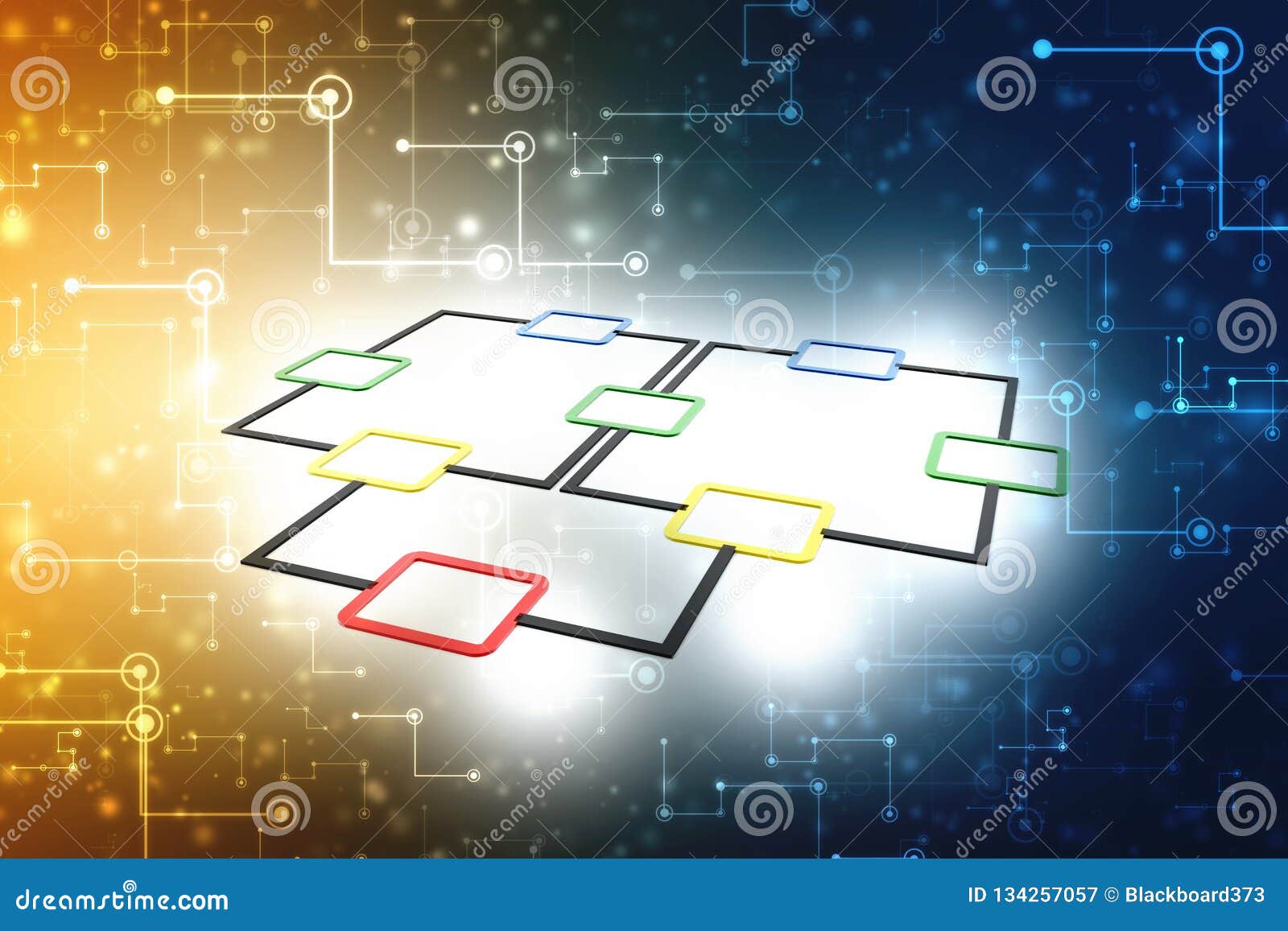 Flow Chart Concept, Planning. 3d Render Stock Illustration ...